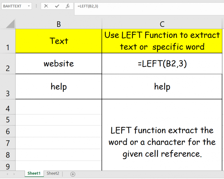 LEFT Function In Excel Excel Help