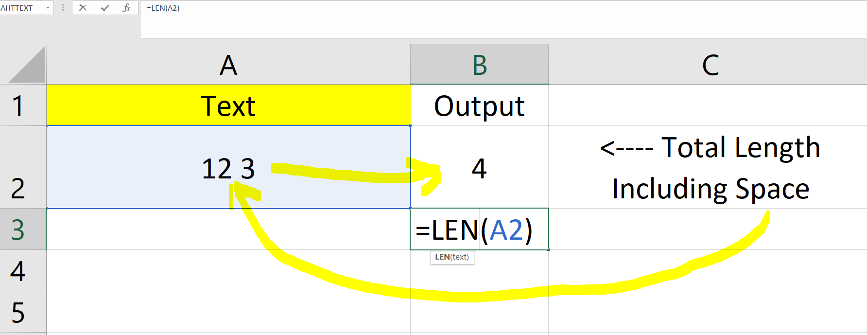LEN Function In Excel Excel Help