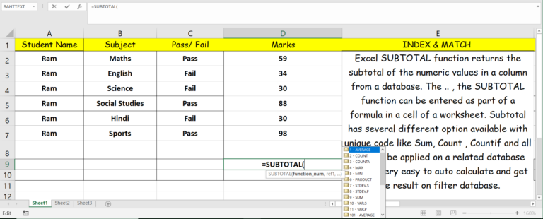 Subtotal In Excel Excel Help Subtotal In Excel