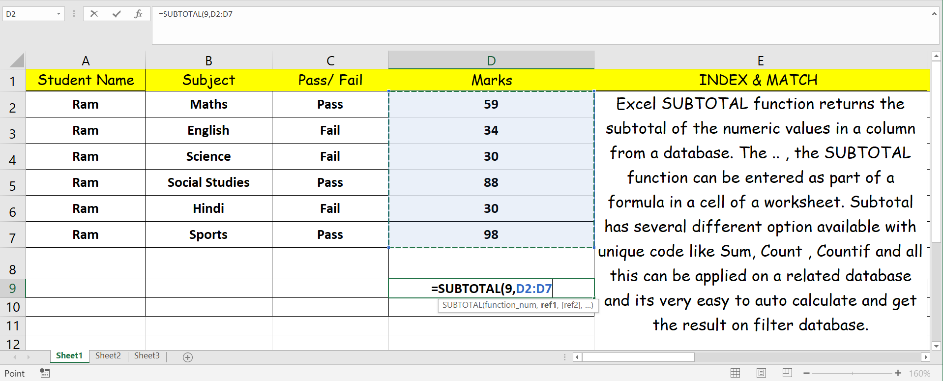 Subtotal In Excel Excel Help Subtotal In Excel