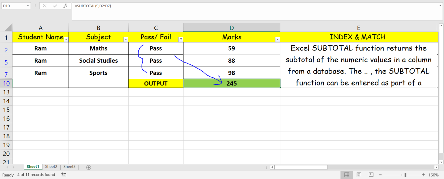 SUBTOTAL In Excel - Excel-Help SUBTOTAL In Excel