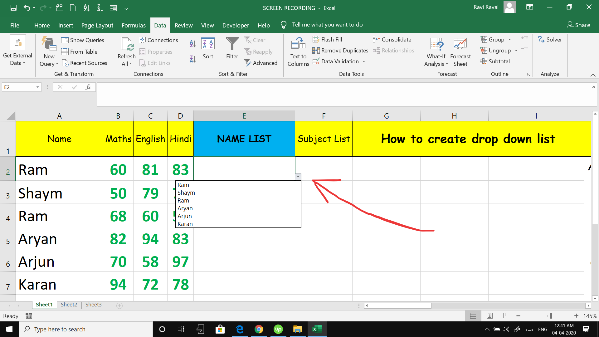 DROP DOWN List In Excel Excel Help Excel Help