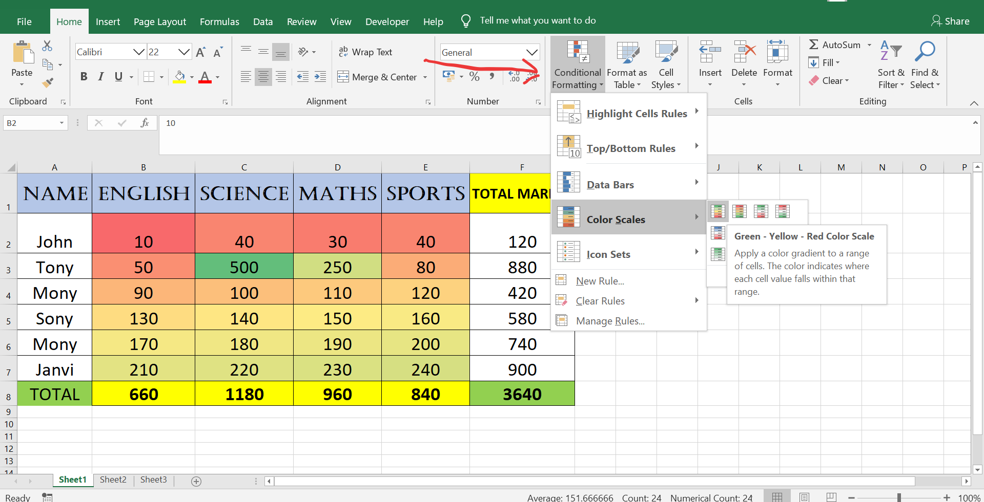 COLOR SCALE In Conditional Formatting Excel Help