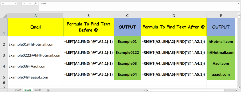 Extract Text Using Left Right Find And LEN Function In Excel