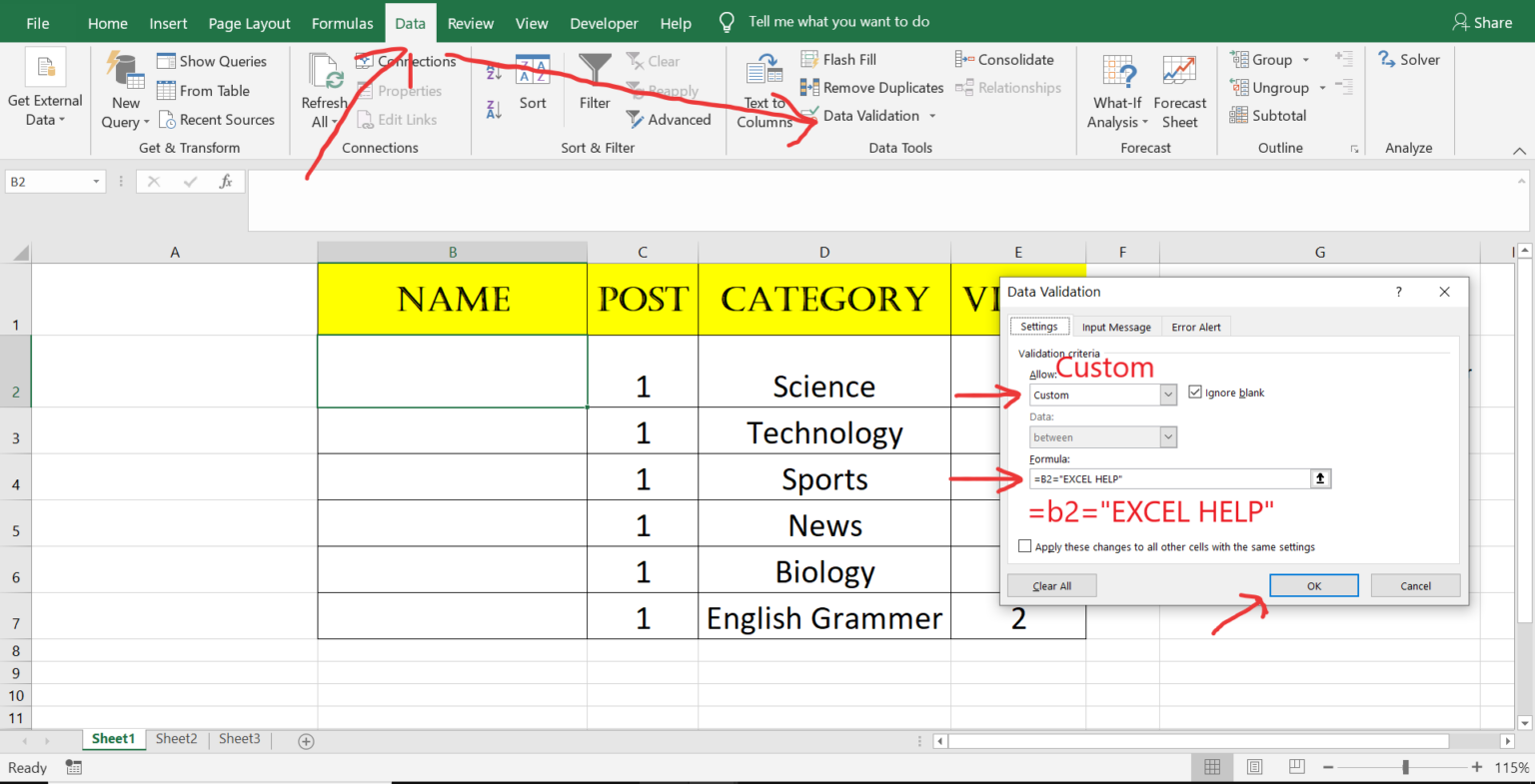 Excel Help Formulas