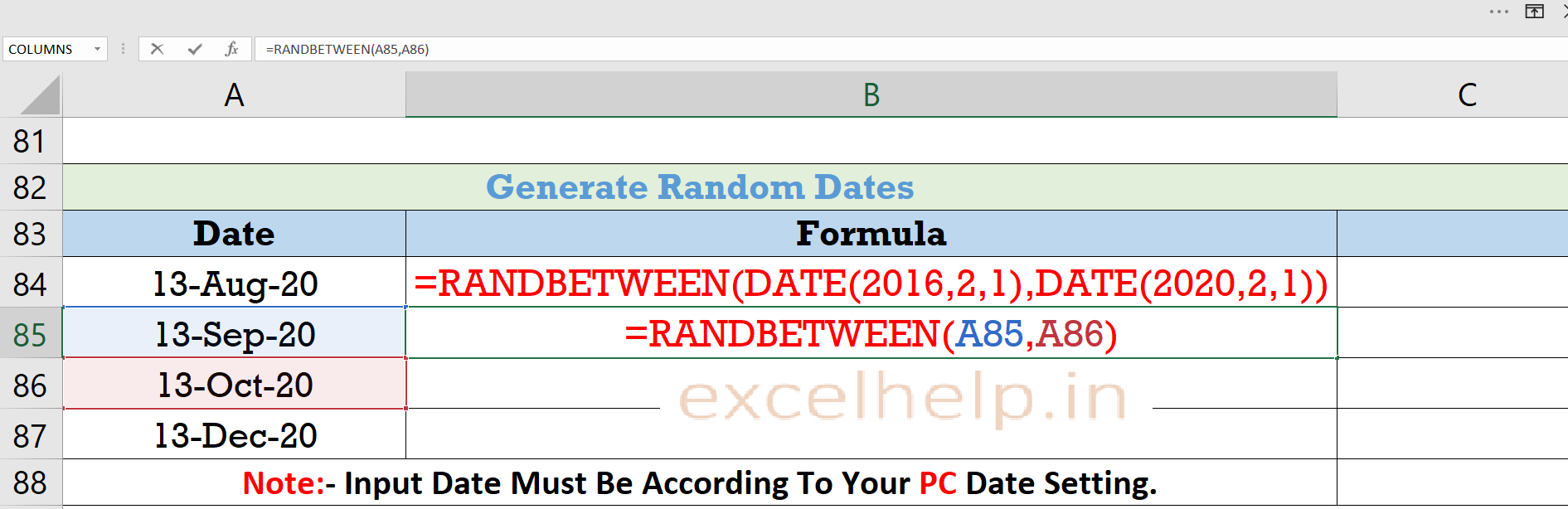 Generate Random Dates - Excel-Help Generate Random Dates - Excel-Help