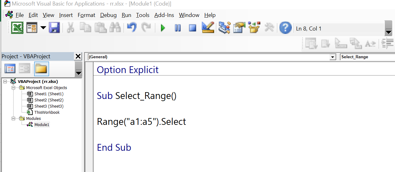 How To Select a Range of Cells on the Active Worksheet