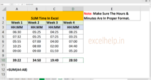 SUM Time In Excel - Excel-Help