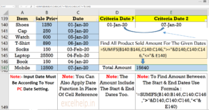 SUMIFS And DATE Function In Excel - Excel-Help