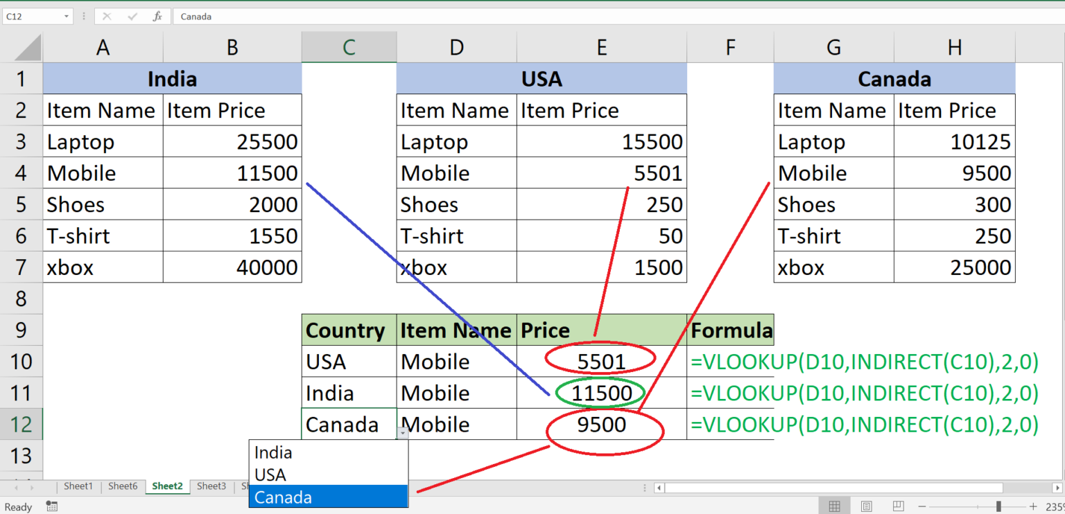 Vlookup And Indirect On Different Range Excel Help