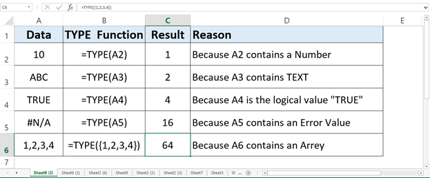 Excel Type Function Excel Help