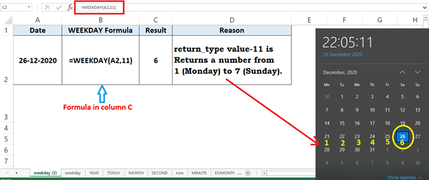 WEEKDAY Function To Extract Day From Date Excel Help