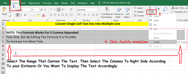 Convert Single Cell Text line Into Multiple Line - Excel-Help