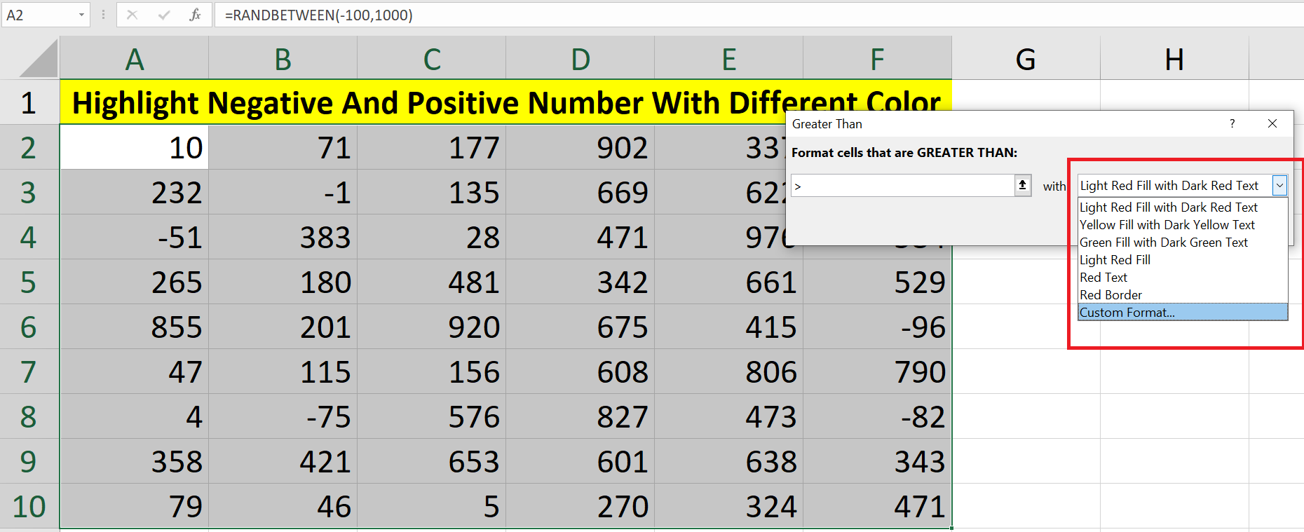 Conditional Highlight Negative And Positive Cell In Excel Excel Help conditional-highlight-negative-and-positive-cell-in-excel-excel-help