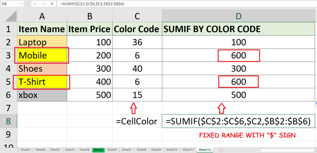 SUMIF By Cell Background Color In Excel Excel Help