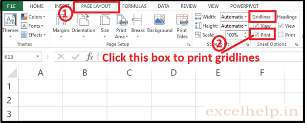 How To Print Gridlines In Excel Excel Help