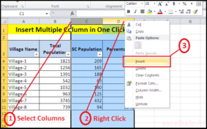 Insert multiple Columns in one Click in Excel. - Excel-Help