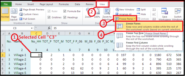 Freeze Column and Row heading in excel. - Excel-Help