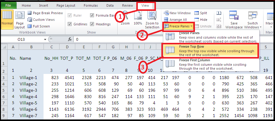Freeze Column And Row Heading In Excel Excel Help
